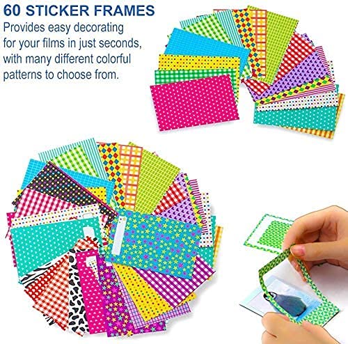 Fujifilm Instax Wide Instant Film (2 Packs, 40 Sheets) 5 Plastic Desk Frames + 60 Sticker Frames + 1 Pack Corner Stickers