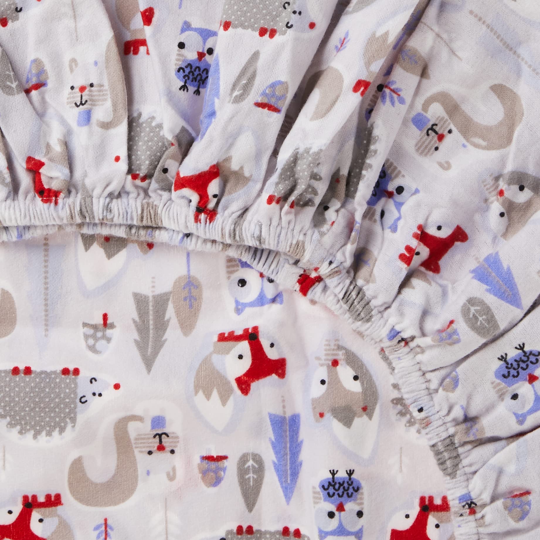 Winter Park Fitted Crib Sheet - 100% Cotton; White, Tan, Gray, Pink, Orange, Blue, Yellow, Brown; Fully Elasticized; 10-Inch Pockets; Fits Standard Crib Mattress 28 in x 52 in;