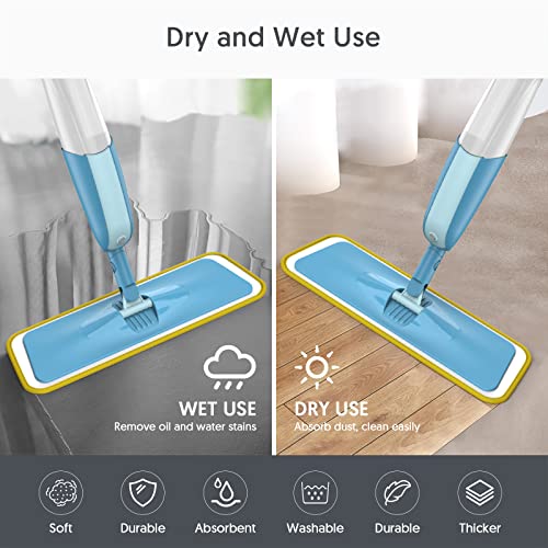 Spray Mops Heads Pads Compatible with Swiffer PowerMop - MEXERRIS Floor Mop Heads Replacement Microfiber Mop Pads Refills Reusable Mop Pads Compatible with Swiffer Power Mop All Spray Wet Mops, 7 Pcs