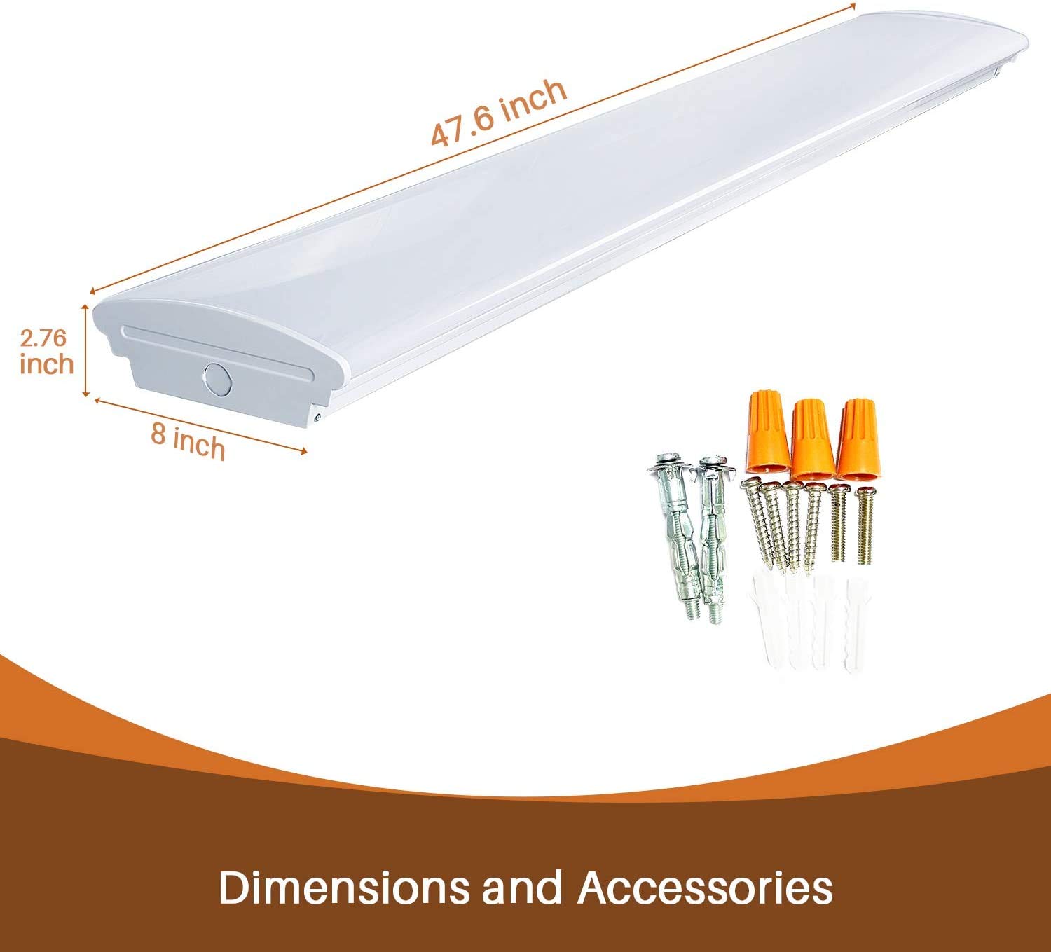 FAITHSAIL 4FT LED Wraparound Light Fixture,50W 5600LM Flush Mount Garage Shop Lights, 4 Foot 4000K LED Ceiling Integrated Linear Lighting for Warehouse, Workshop, Office, Kitchen, Laundry, 6 Pack