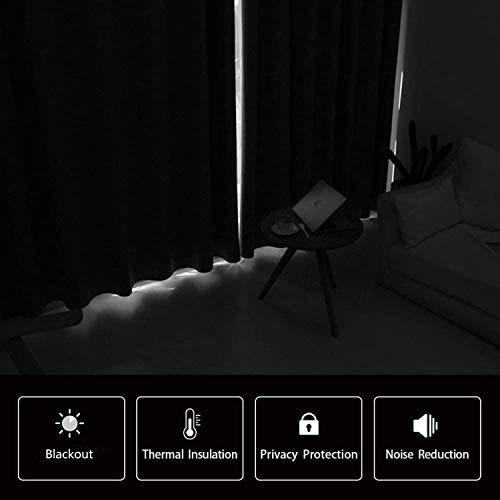 DWCN Beige Blackout Curtains for Bedroom, Room Darkening Thermal Insulated Light Blocking Curtains 45 Inch Length, Set of 2, W42 x L45