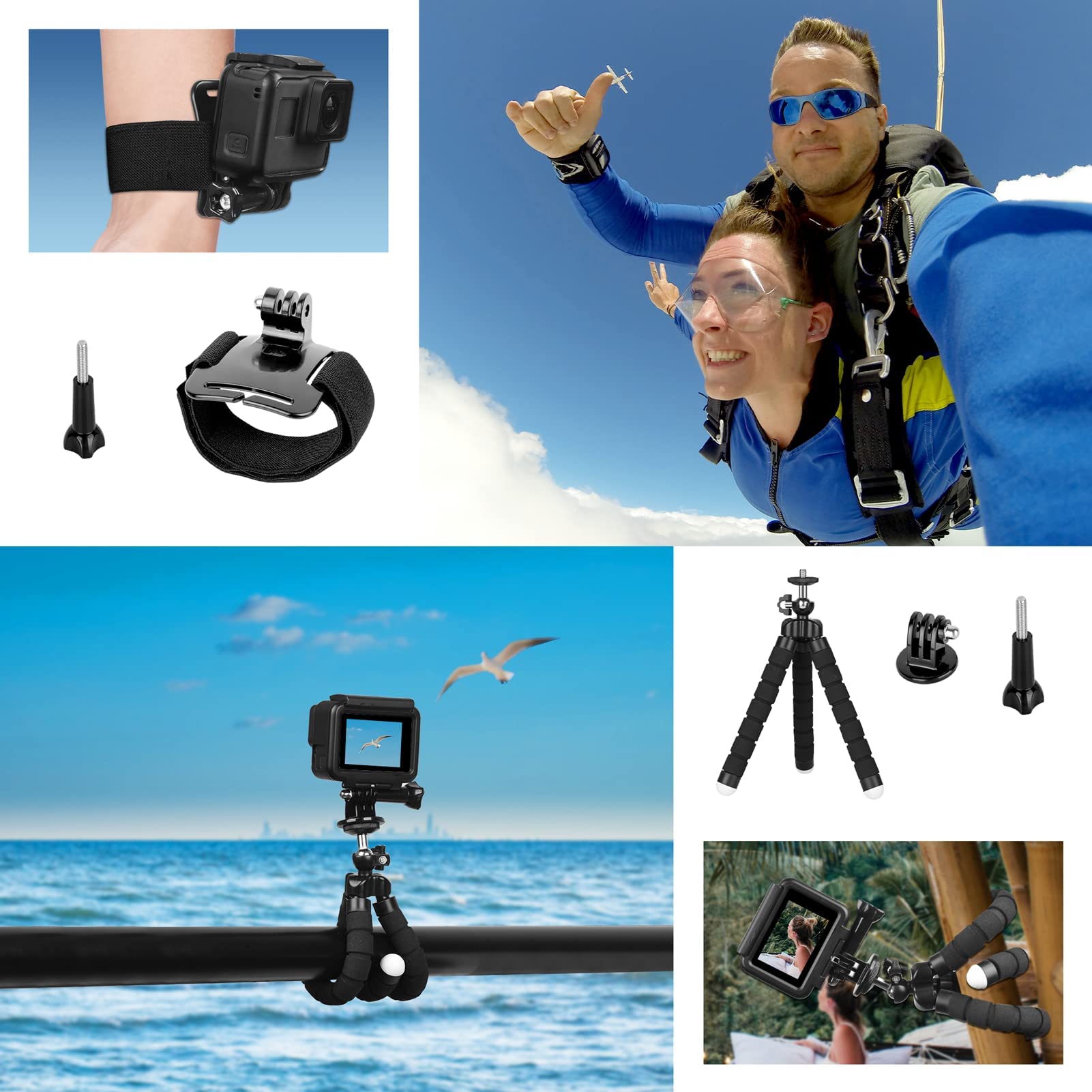 EMART 61 in 1 Gopro Hero 9 10 11 Accessories Kit with Waterproof Housing Case Protector, Go Pro 9/10/11 Black Camera Accessory Packages, Action Camera Accessoires Adventure Kit Bundle