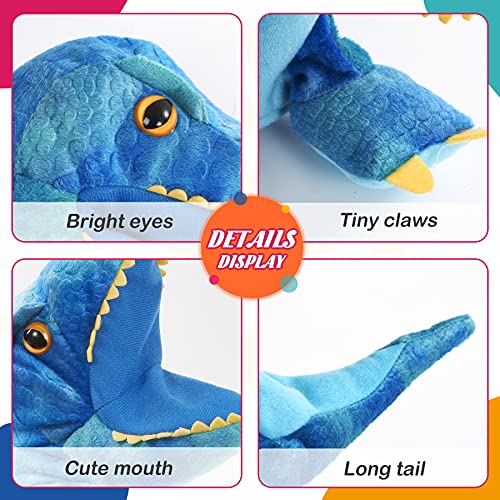 SpecialYou Plush Dinosaur Hand Puppets with Working Mouth for Imaginative Play T-rex Stuffed Toy for Toddler Kids on Christmas Halloween Birthday, 10’’