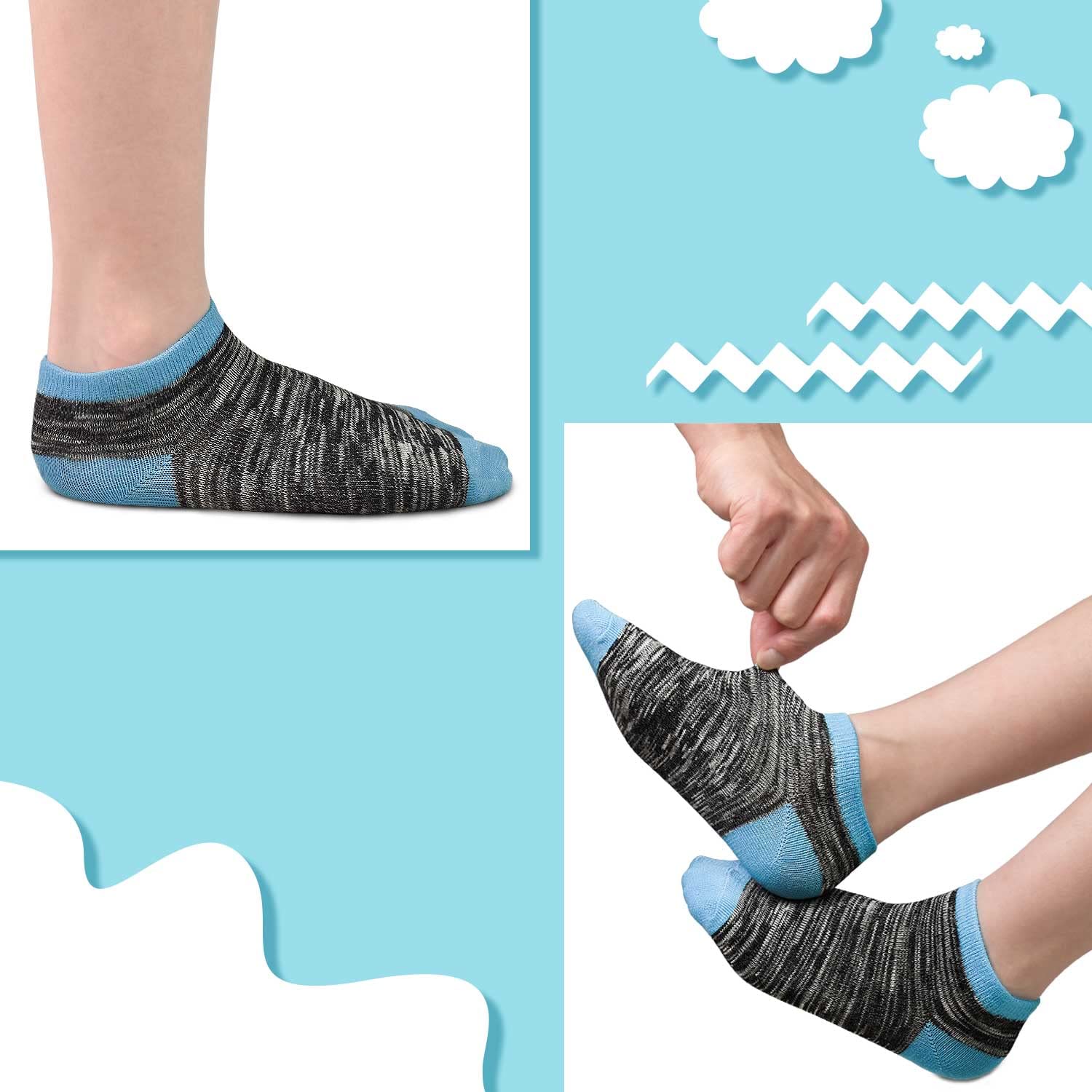GENTABY Boys Socks,Toddler Ankle Athletic Socks Kids Half Cushioned Low Cut Sport Sock 12 Pairs,4-6Years