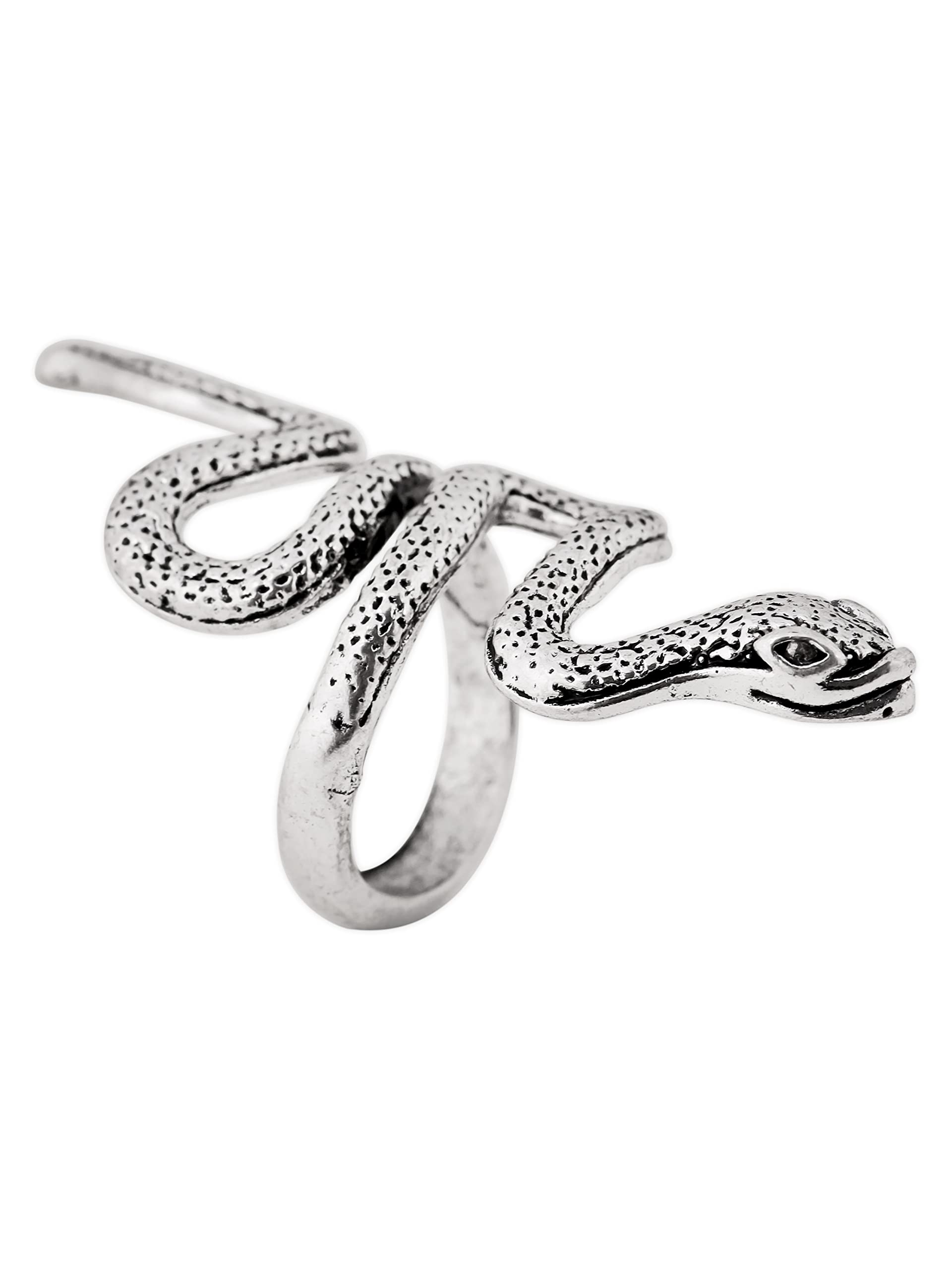 HAQUIL Vintage Snake Witchy Adjustable Ring, Snake Adjustable Serpentine Statement Ring, Dainty Wrap Serpent Snake Ring, Band Punk Jewelry