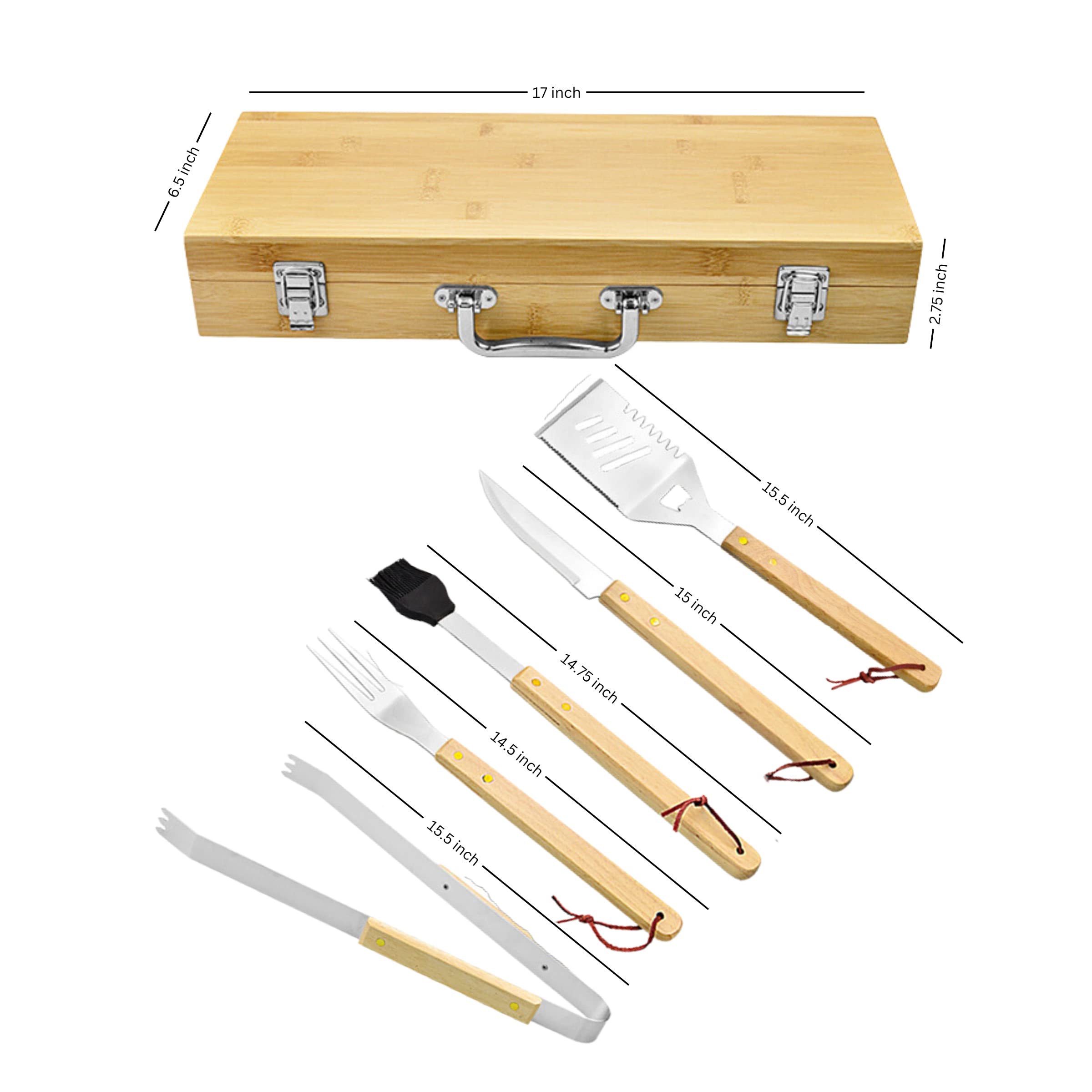 Gift for Dad's Personalized Grilling Tools and Apron BBQ Set Ideal for Fathers Who Love to Grill