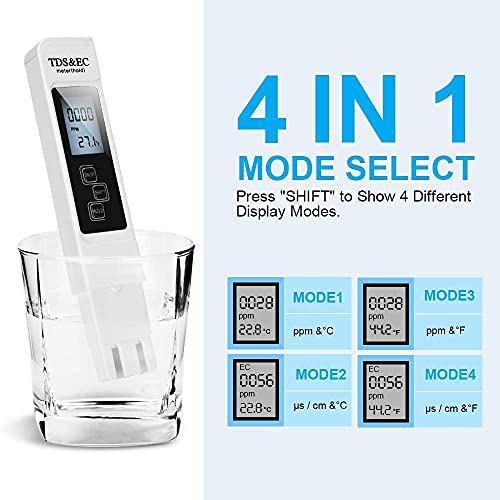 Misaso PH Meter and TDS Meter,Digital Water Quality Tester, 0-9990, and Temperature Measurement 0.01 PH High Precision