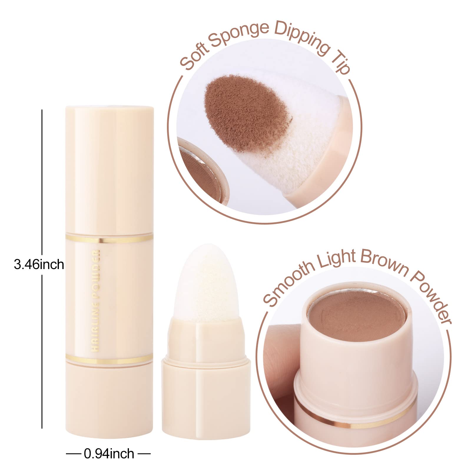 Hairline Powder Stick Hair Root Touch Up Hairline Shadow Instantly Hair Color Shadow Cover Thin Hair Root Concealer(Light Brown)