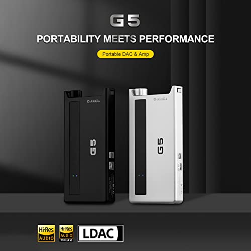 Topping G5 USB DAC, Portable LDAC Audio Built-in NFCA HPA Bluetooth Headphone AMP(Black)