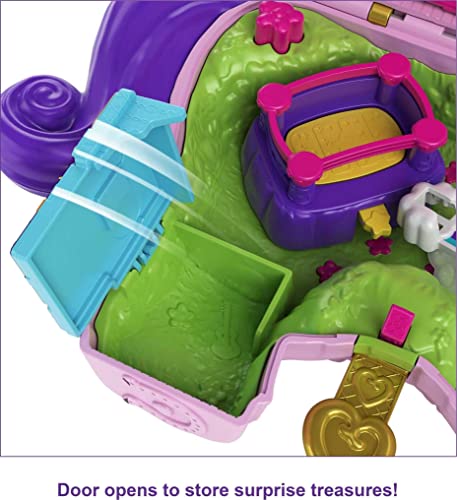 Polly Pocket 2-in-1 Travel Toy Playset, Unicorn Toy with 2 Dolls & 25 Surprise Accessories, Unicorn Party Large Compact