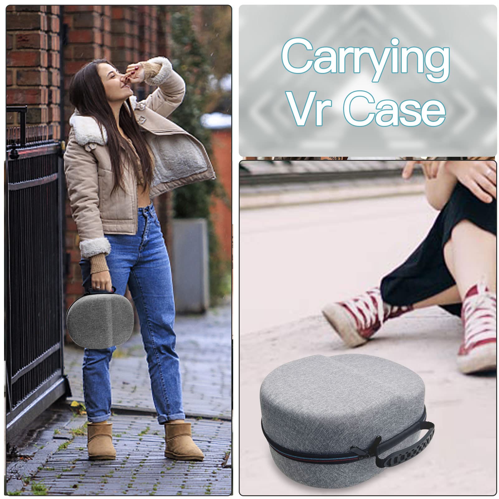 Hard Carrying Case Compatible with Meta/Oculus Quest 2 Officaial Elite Strap, Lightweight Portable Protection Bag with Silicone Face Cover & Lens Protector Accessories, for Travel and Storage