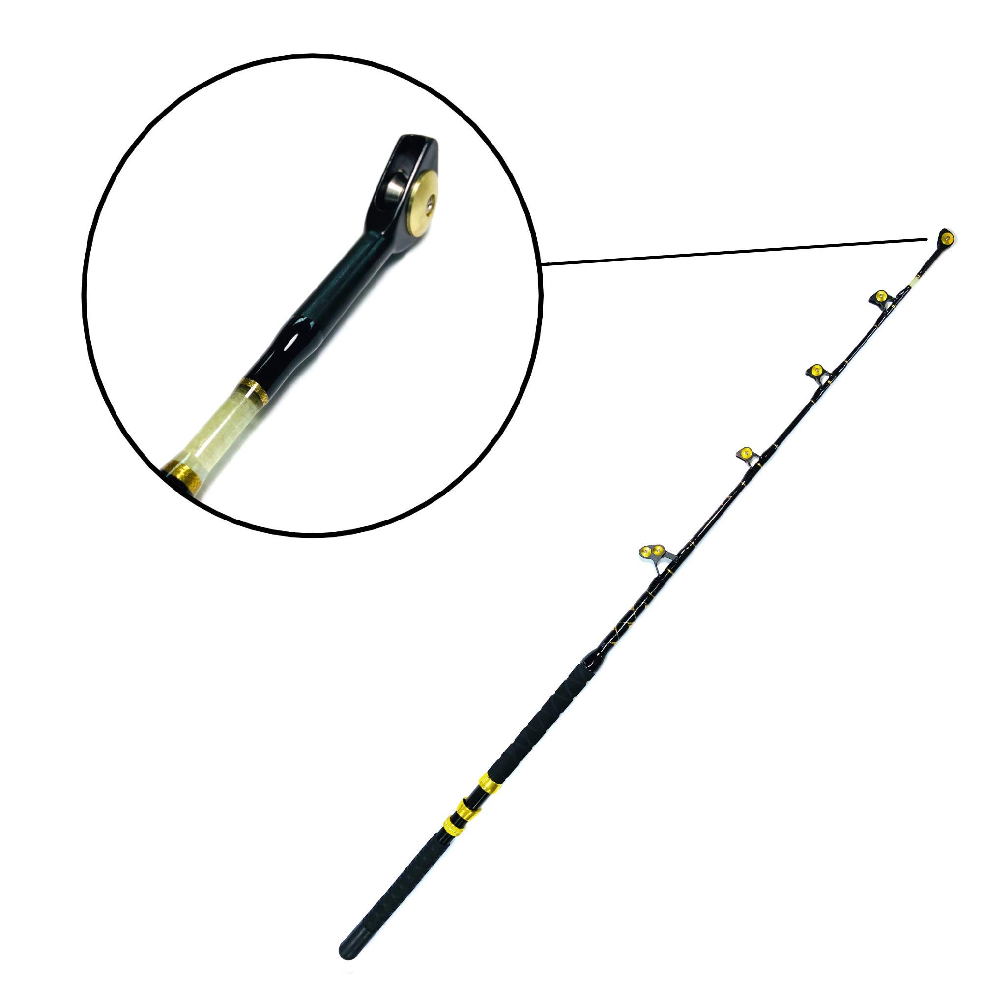 EatMyTackle Roller Guide Saltwater Fishing Rod | Blue Marlin Tournament Edition (130-160lb)