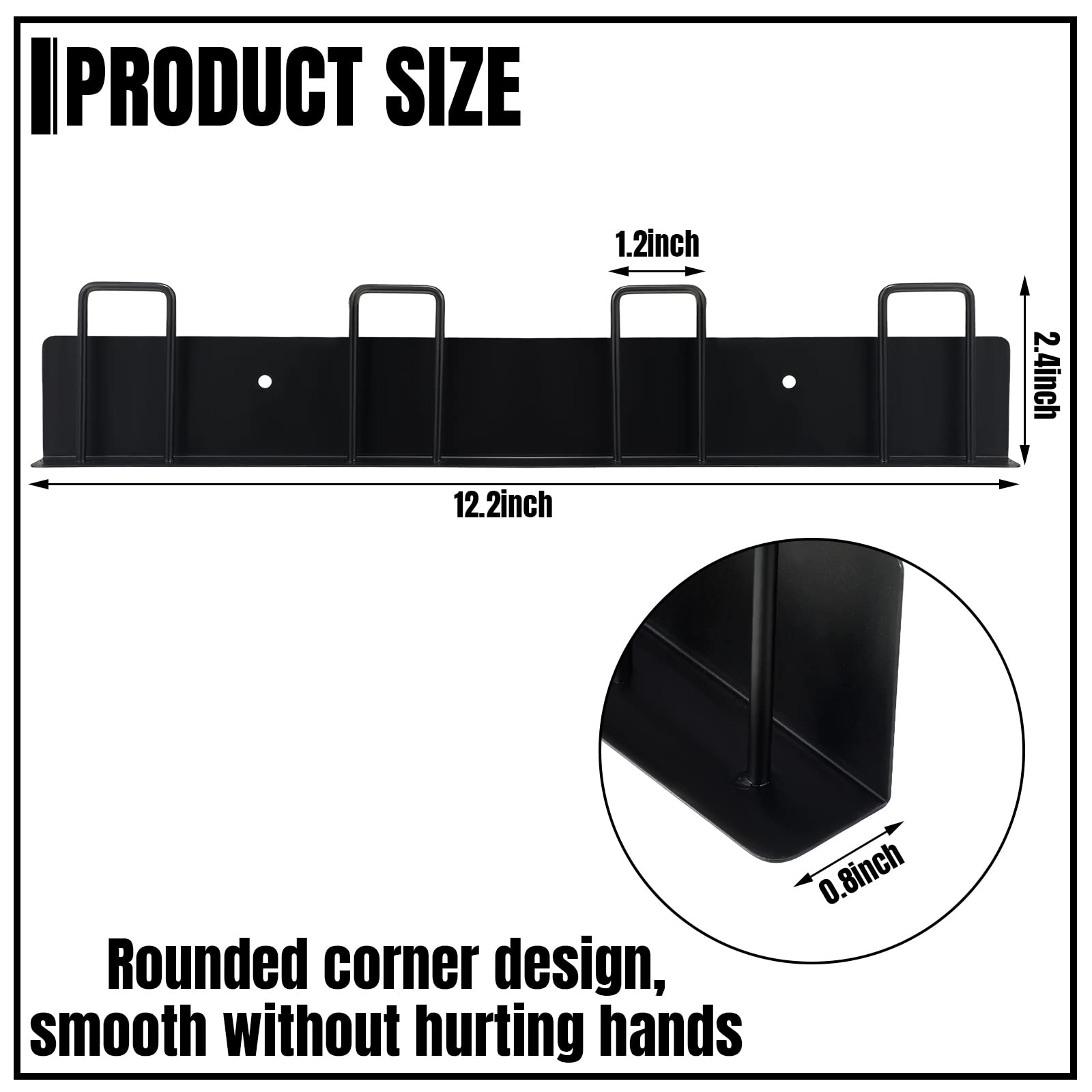 Geetery 4 Pcs Wall Mounted Coffee Mug Holder Black Metal Coffee Mug Rack Mug Hooks for Wall Hanging Coffee Cup Organizer Coffee Mug Hanger with 4 Cup Holders Kitchen Storage Home Office Living Room
