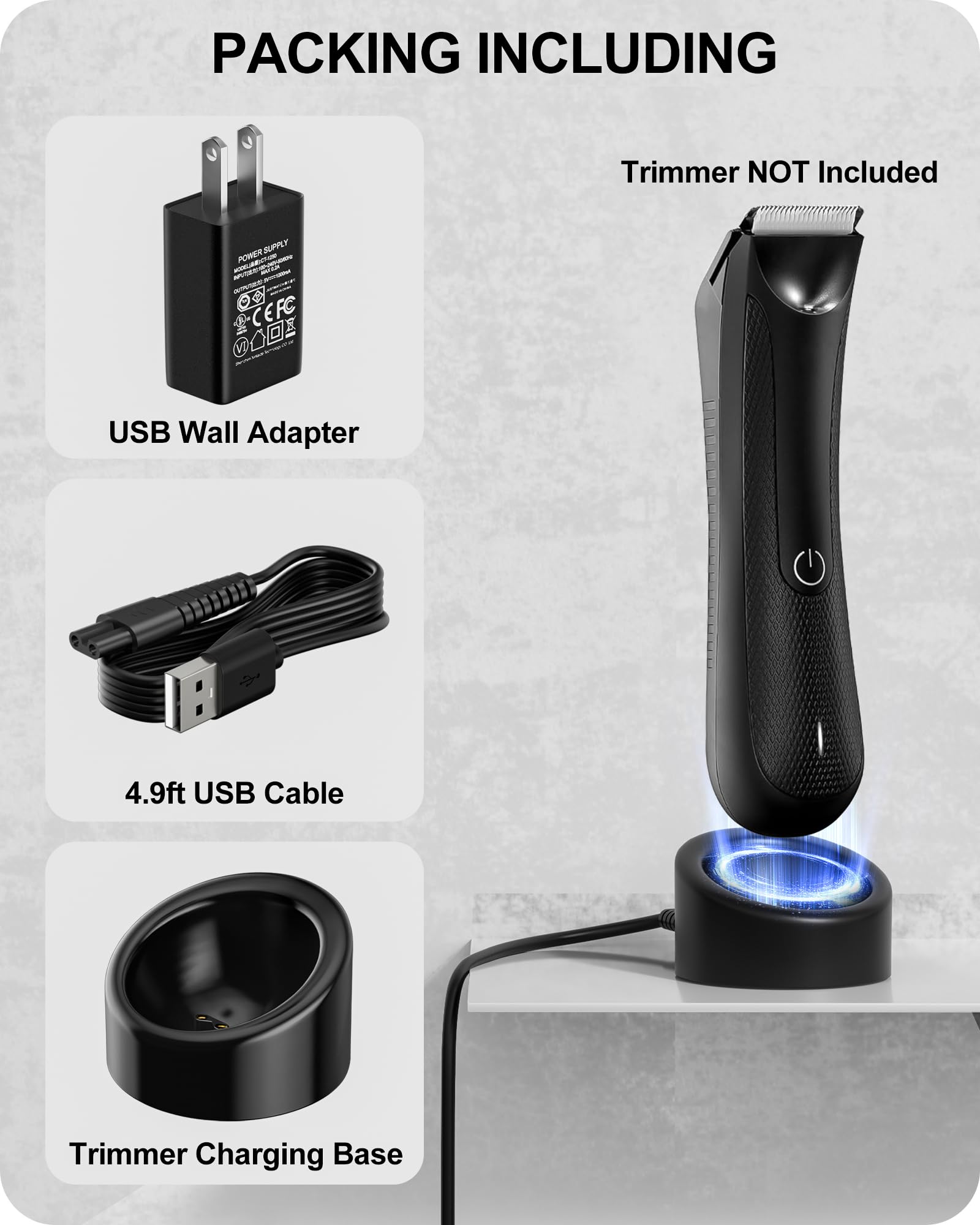 WUKUR Charging Dock for MANSCAPED Charger Dock Compatible with MANSCAPED Lawn Mower 3.0 & 2.0 Electric Groin Hair Trimmer and The Weed Whacker Nose and Ear Hair Trimmer