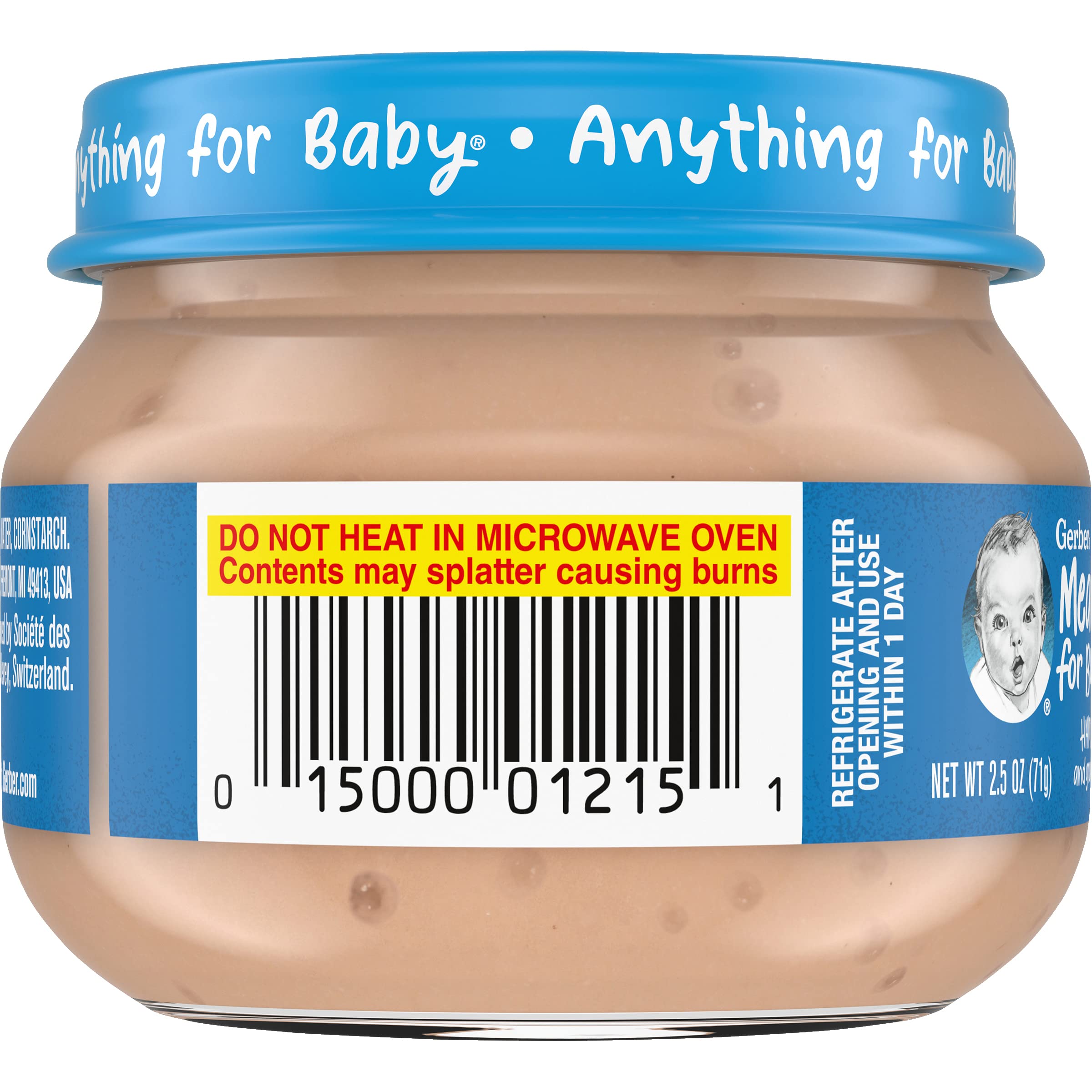 Gerber Mealtime for Baby 2nd Foods Baby Food Jar, Ham & Gravy, Non-GMO Pureed Baby Food with Essential Nutrients, Protein & Zinc, 2.5-Ounce Glass Jar (Pack of 40 Jars)