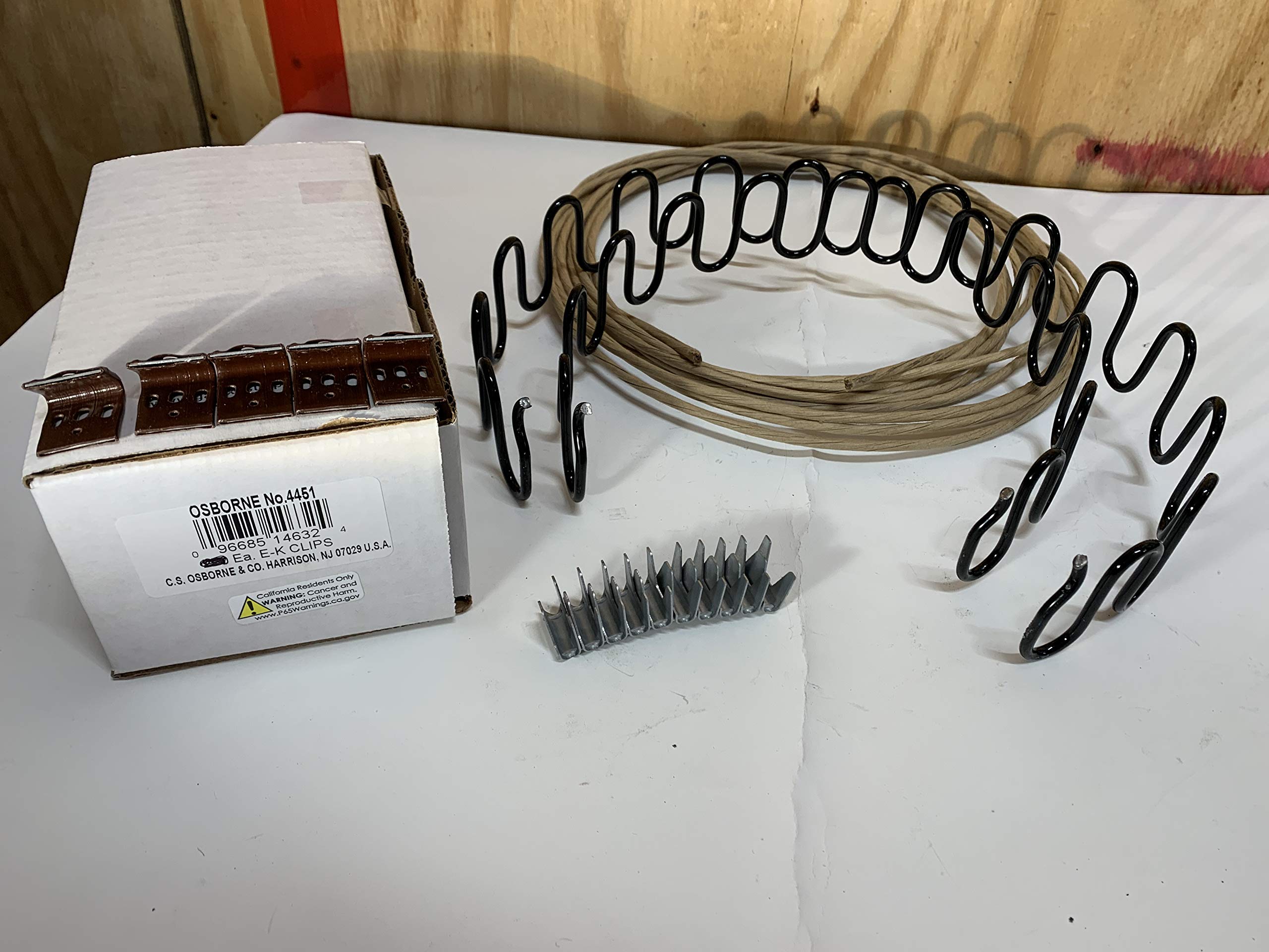 Galaxy Supply Inc. Zig Zag- Springs 8 Gauge 21inch x 2 pcs,Plus Special Package 5 pcs 7 Holes Clip +10 pcs Stay Wire Clips + 5 feet of Springing Wire for All Upholstery Use,Black