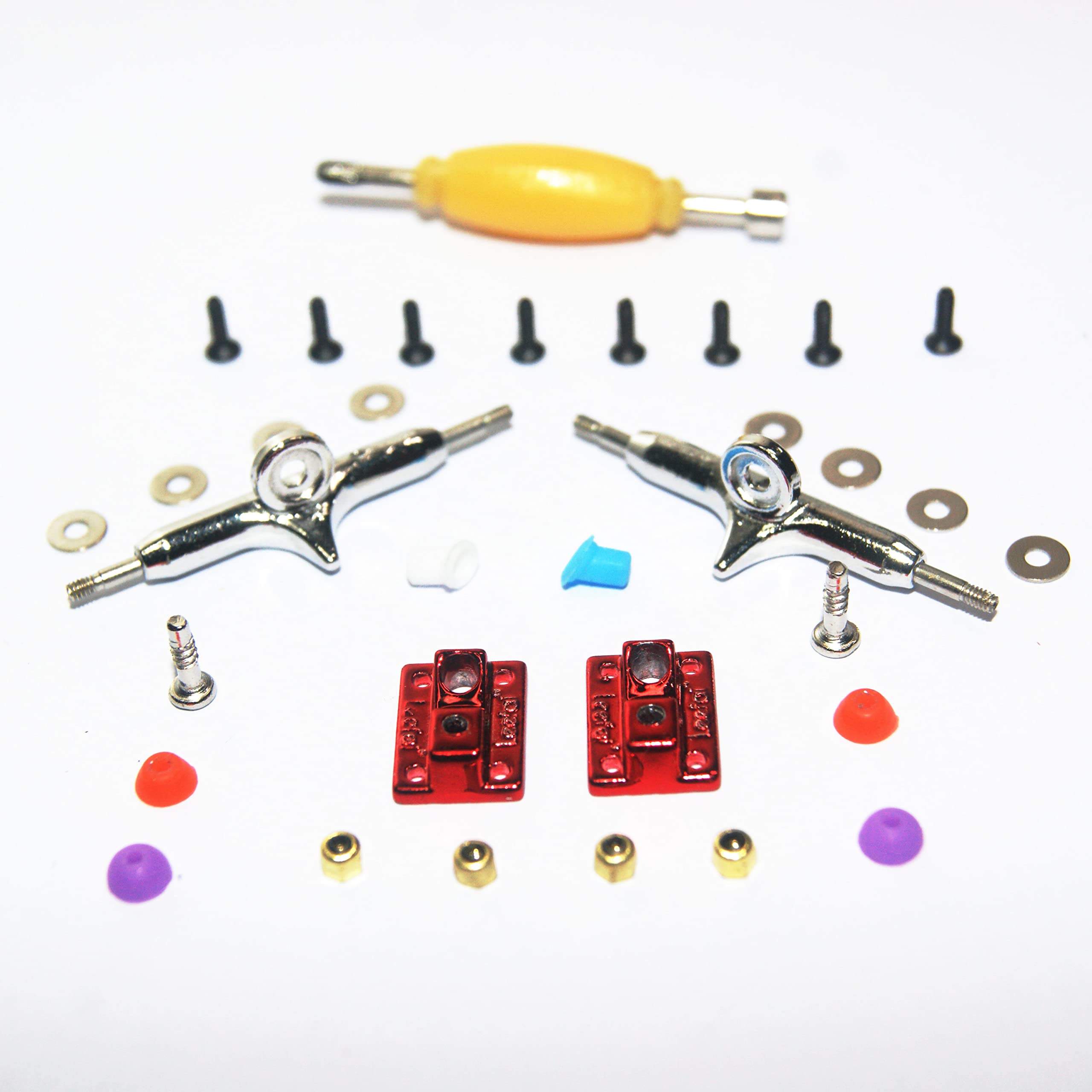 Fingerboard Trucks with Upgraded , 34mm Width - Professional Shape, Appearance & Components (red)