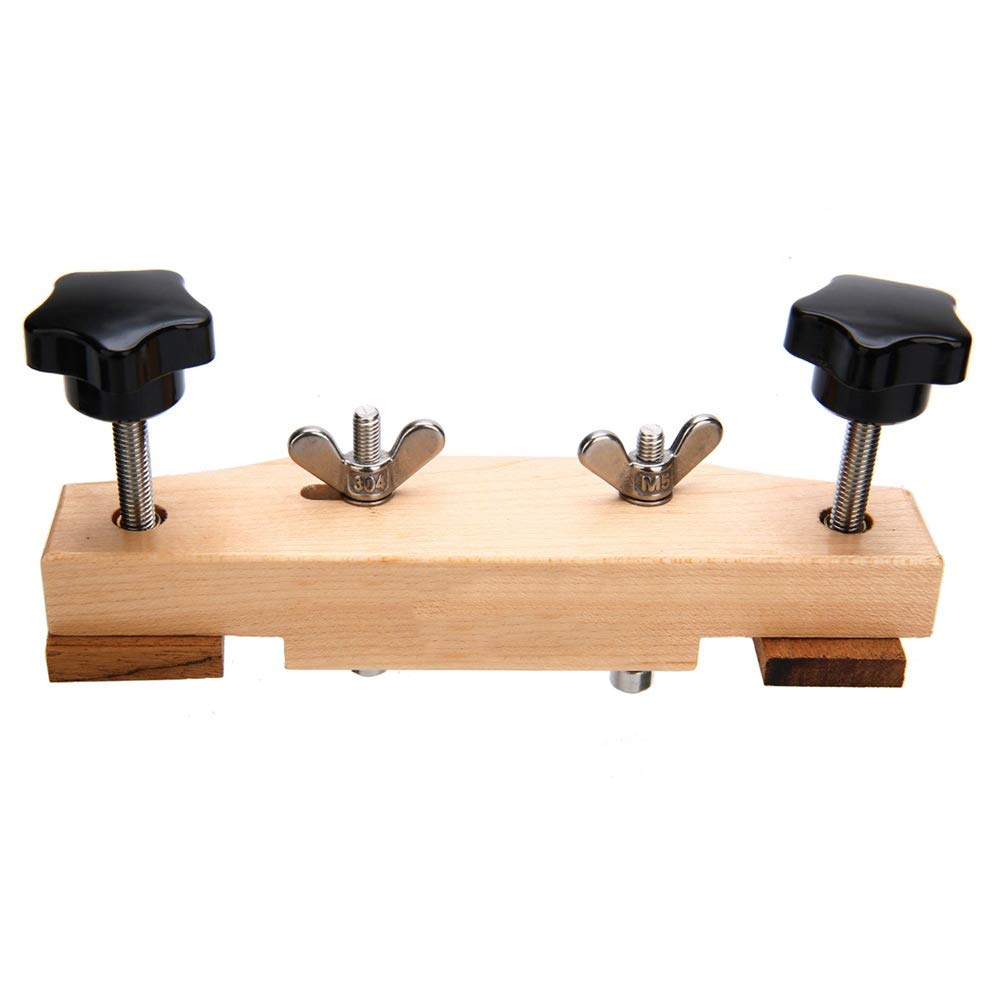 Guitar Bridge Clamp,Maple Guitar Bridge Clamp Repair Tools for Acoustic Classical Guitars Luthier Tools with Cork Gasket L-Wrench