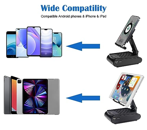 Gifts for Men or Women, Cell Phone Stand with Wireless Bluetooth Speaker, Adjustable Non-Slip Portable Tablet Holder, Desktop Cool Tech Gadgets for Mens Boys, Unique Birthday Gift Ideas for Mom Dad