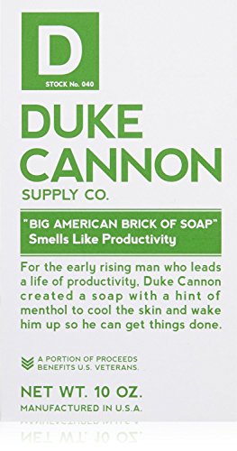 Duke Cannon Men’s Big American Brick Bar Soap - Smells like Productivity, White, Cool Mint & Peppermint Oil, 10 Ounce