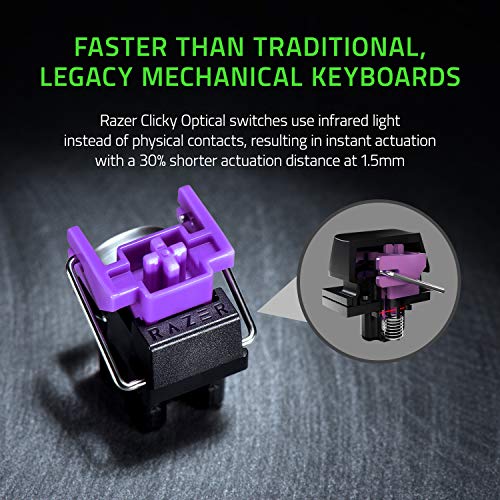 Razer Huntsman Mini 60% Gaming Keyboard: Fast Keyboard Switches - Clicky Optical Switches - Chroma RGB Lighting - PBT Keycaps - Onboard Memory - Classic Black