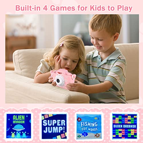 ERYUE Camera, X8 Mini Camera Camera Digital Camera 1080P Video Camera 20MP Dual Lens 2.0 Inch IPS Screen Built-in Battery Cute Photo Frames Interesting Games with 32GB Memory Card USB Card Reader