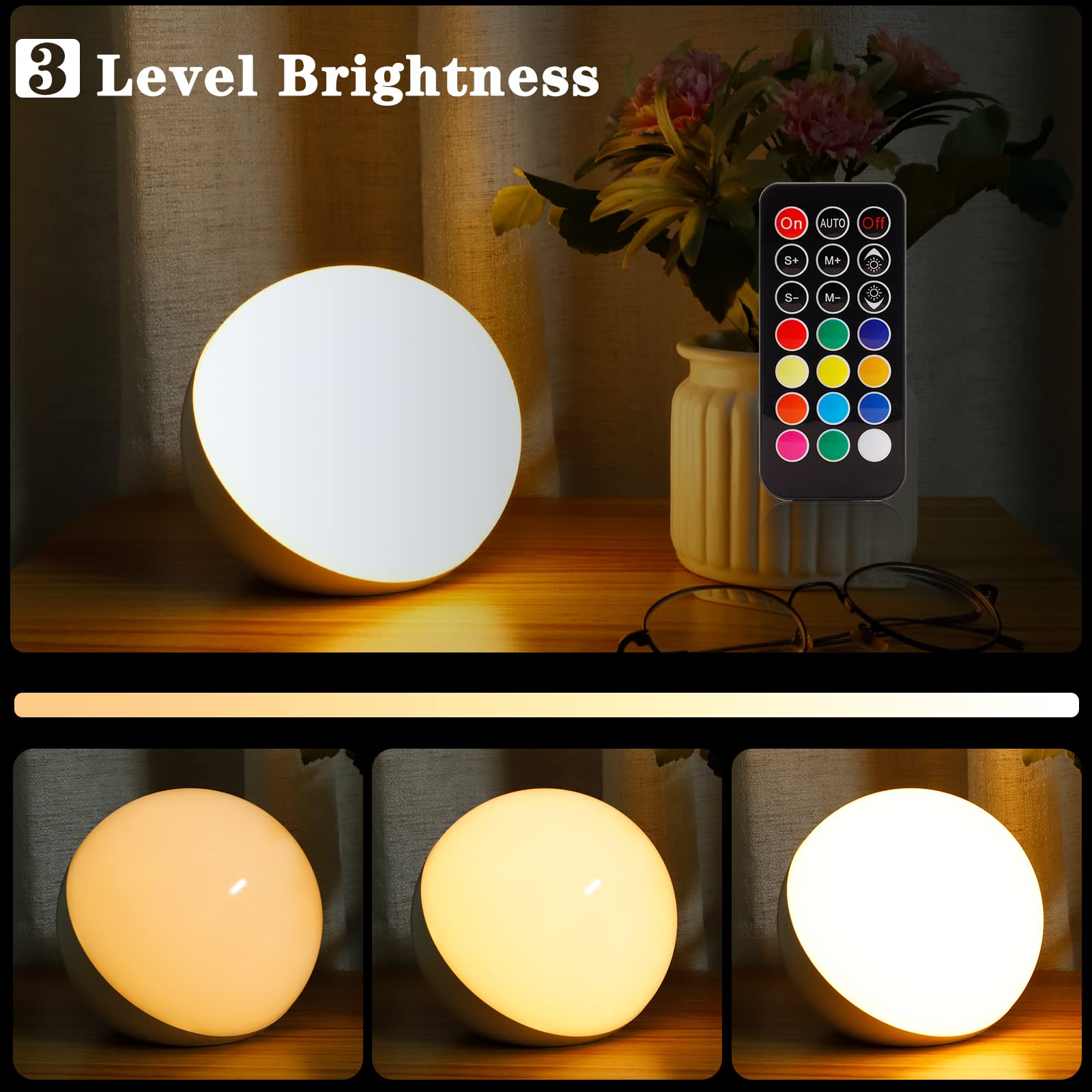 InPoTo Night Light, Touch Sensor Bedside Lamps, Dimmable Warm White Light & Color Changing RGB for Bedrooms,Baby Kids Room,Gift Packing