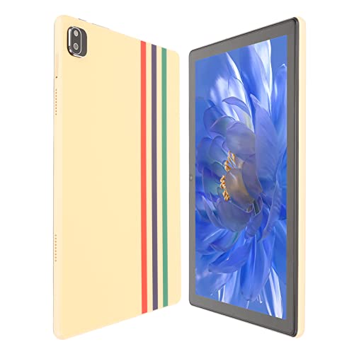LBEC 10.1 Inch Tablet, Tablet 2.4G 5G WiFi 100240V 1960x1080 IPS for Travel for Home (Yellow)