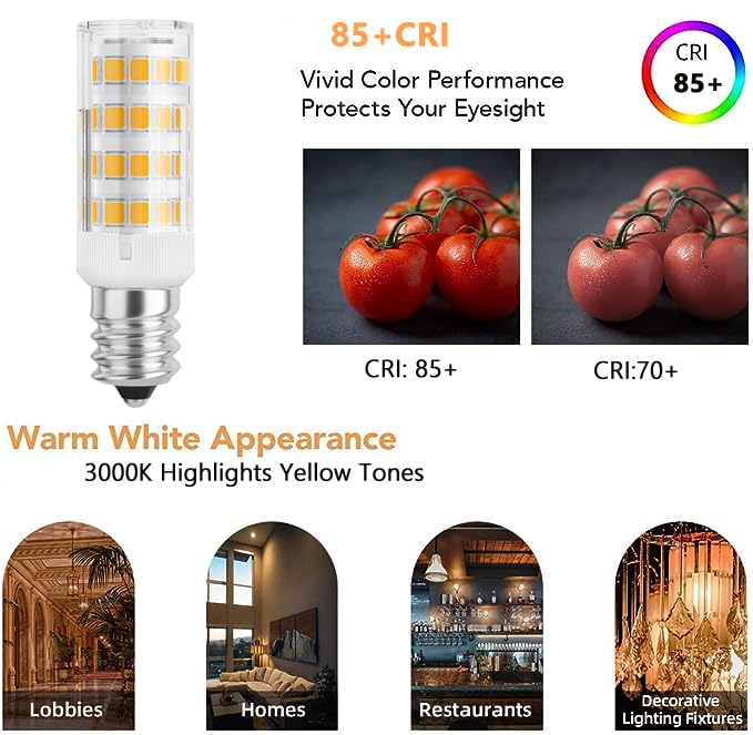 Fglyniy E14 LED Bulb,European Light Bulbs,Turkish lamp Bulb Replacement,Cooker Hood Bulbs,7W Equivalent 75W Incandescent Bulb,700LM,AC110V-130V,Warm White 3000K (Pack fo 2)…
