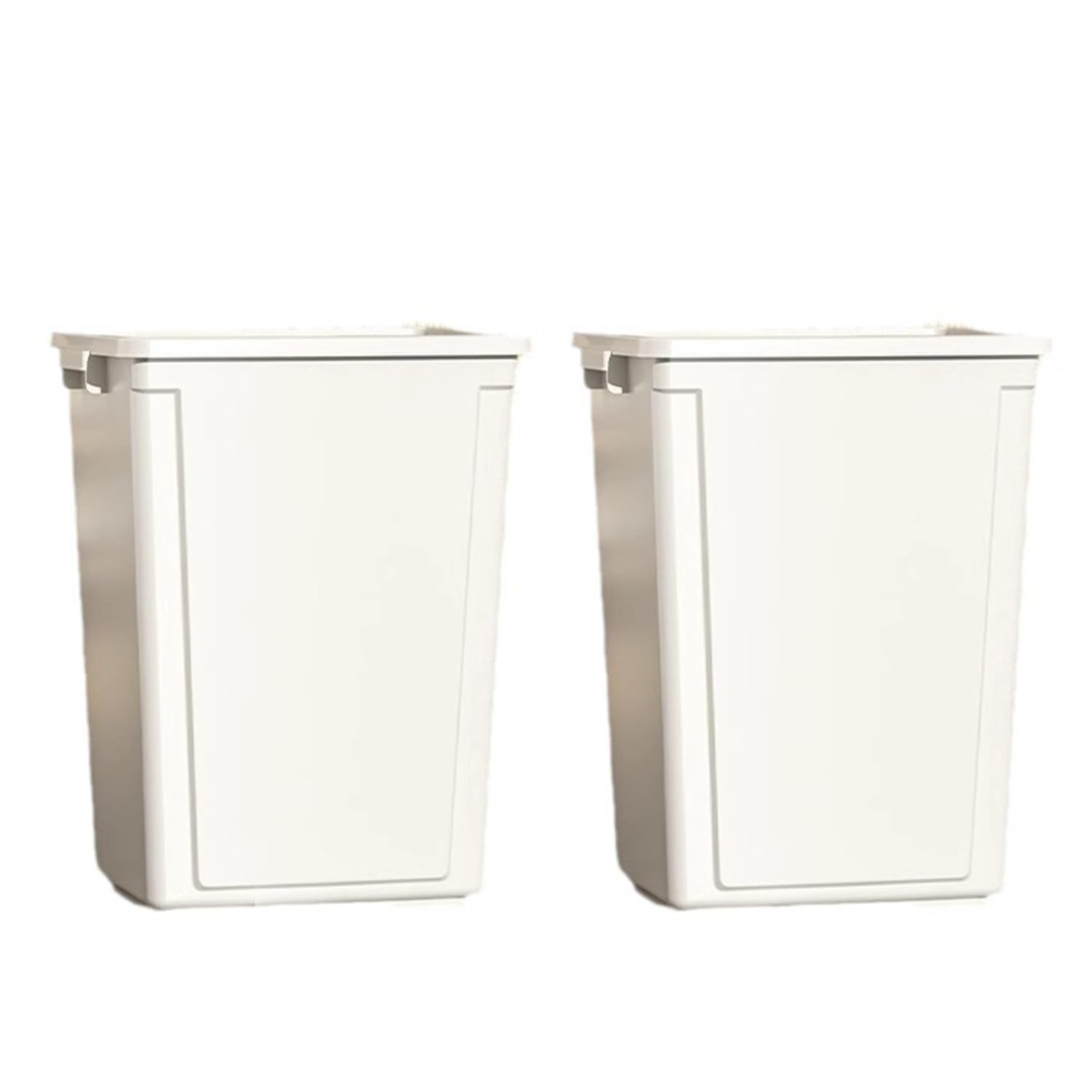 Halyuhn Small Trash Can, 2.6 Gallon Plastic Trash Can for Home and Office, Small Garbage Can Waste Basket fit Under Desk, Narrow Space, Kitchen, Dorm, Bathroom, Bedroom, (Cream White, Pack of 2)