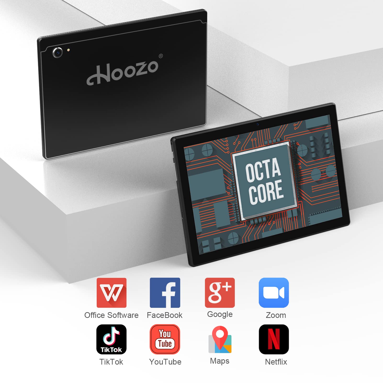 Hoozo Tablet 10 Inch, Android 10.0 Tablet with 32GB 6000mAh Battery Quad Core HD Touchscreen Tablets WiFi Bluetooth 4.2 - PCS