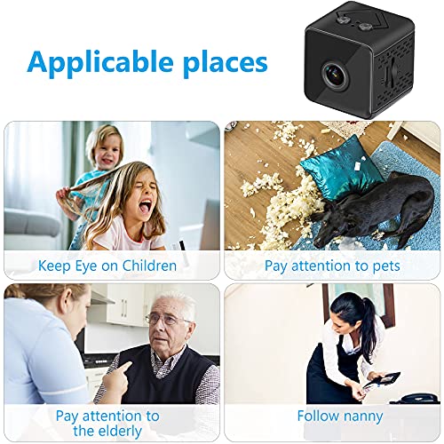 Mini Spy Hidden Camera, WiFi Wireless Hidden Camera with Live Feed, 1080P HD Nanny Cam with Phone App, Hidden Camera Night Vision Surveillance Camera for Home Indoor Outdoor