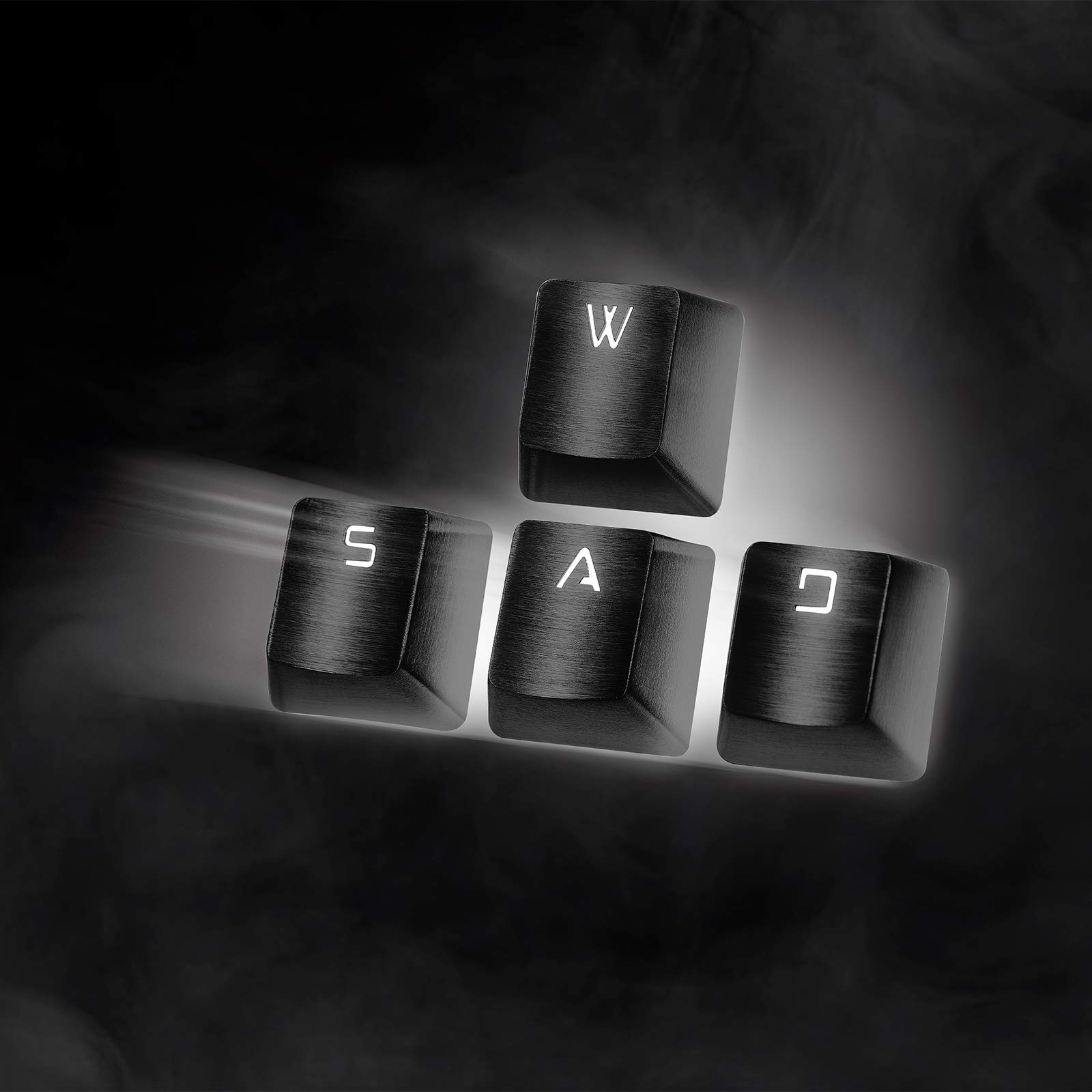 GamCap FPS & MOBA Custom Gaming Keycap,Keycaps set(WASD keys) include Key Puller,Durable Stainless Steel Metal Keycap Compatible with Mechanical Gaming Keyboard 60% Keyboard Cherry Mx Switch