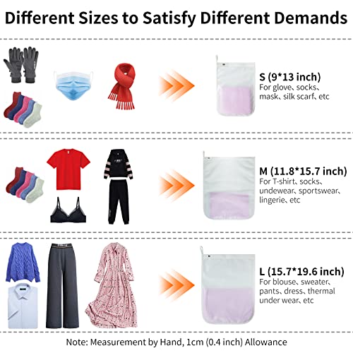 Vaadonazio 3pc L/m/s Durable Honeycomb Mesh Laundry Bags For Washing Machine, Laundry Mesh Bags For Delicates, Bras, Garment, Sweater, Undergarment, Socks, Lingerie, Underwear, Laundry Protection Bag
