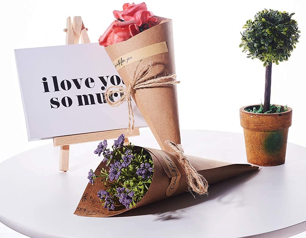 Wedding Confetti Cones, Hsxxf 50PCS Wedding Confetti Holder Stand Box Tray Laser Cut Hollow Confetti Cones Candy Gift Boxes with Hemp Ropes for Wedding Party Decoration