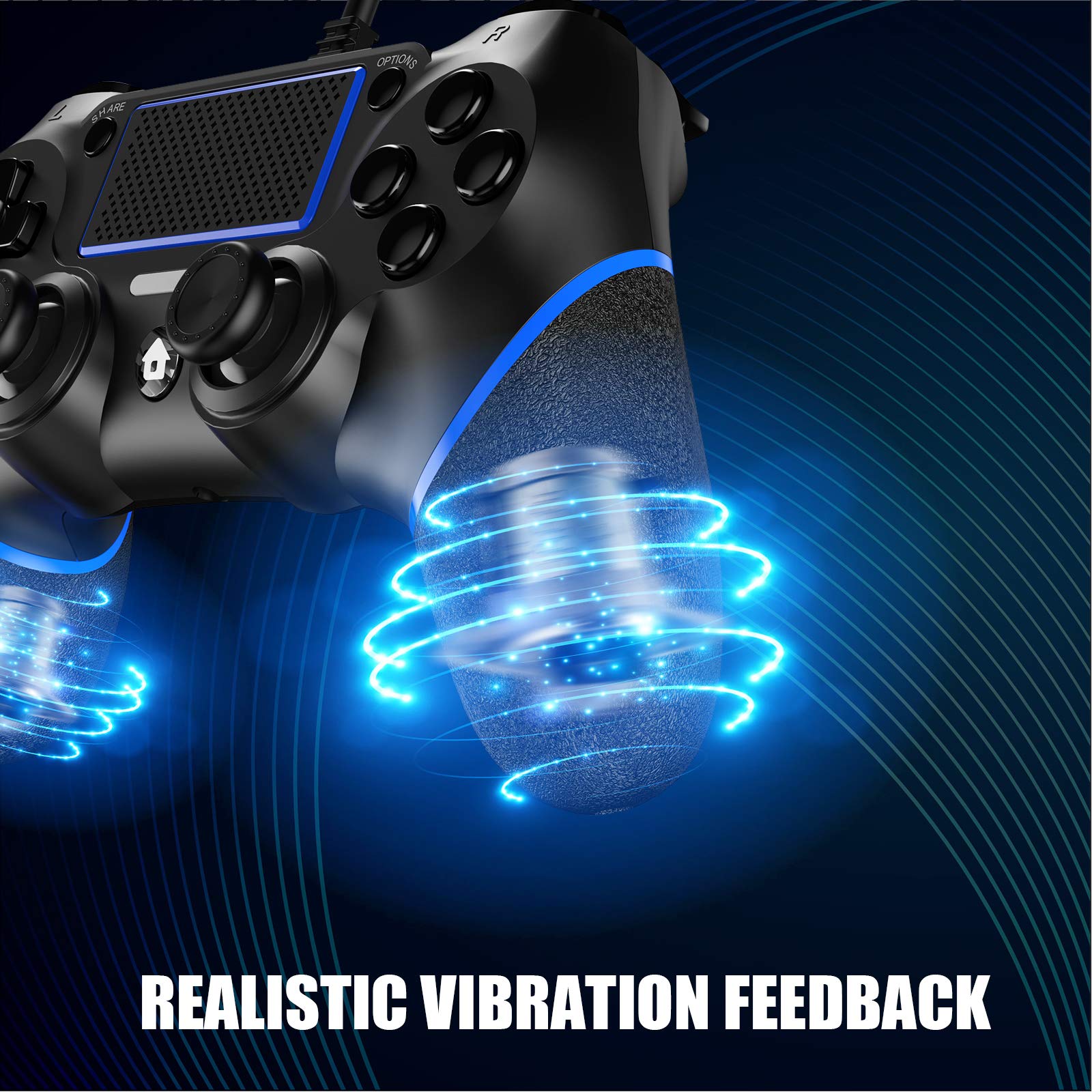 Etpark PS-4 Wired Controller, Professional PS-4 Gamepad,Touch Panel Joypad with Dual Vibration, Instantly Timely Manner to Share Joystick
