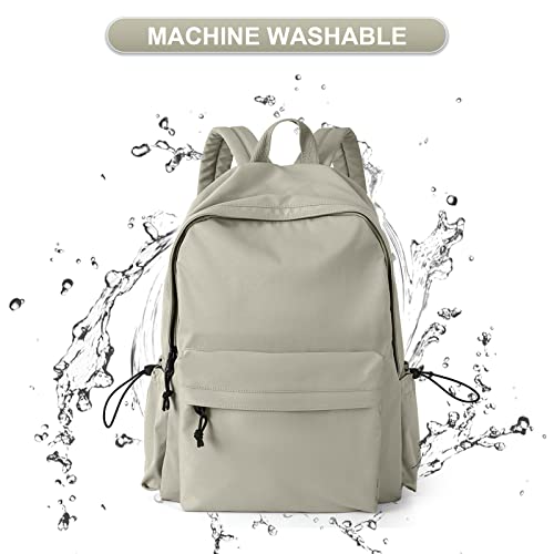 PAUBACK Green School Backpack for Girls Water Resistant High School Book Bag Simple Backpack for Teens Boys Girls, Lightweight Simple Middle School Back Pack Daypack