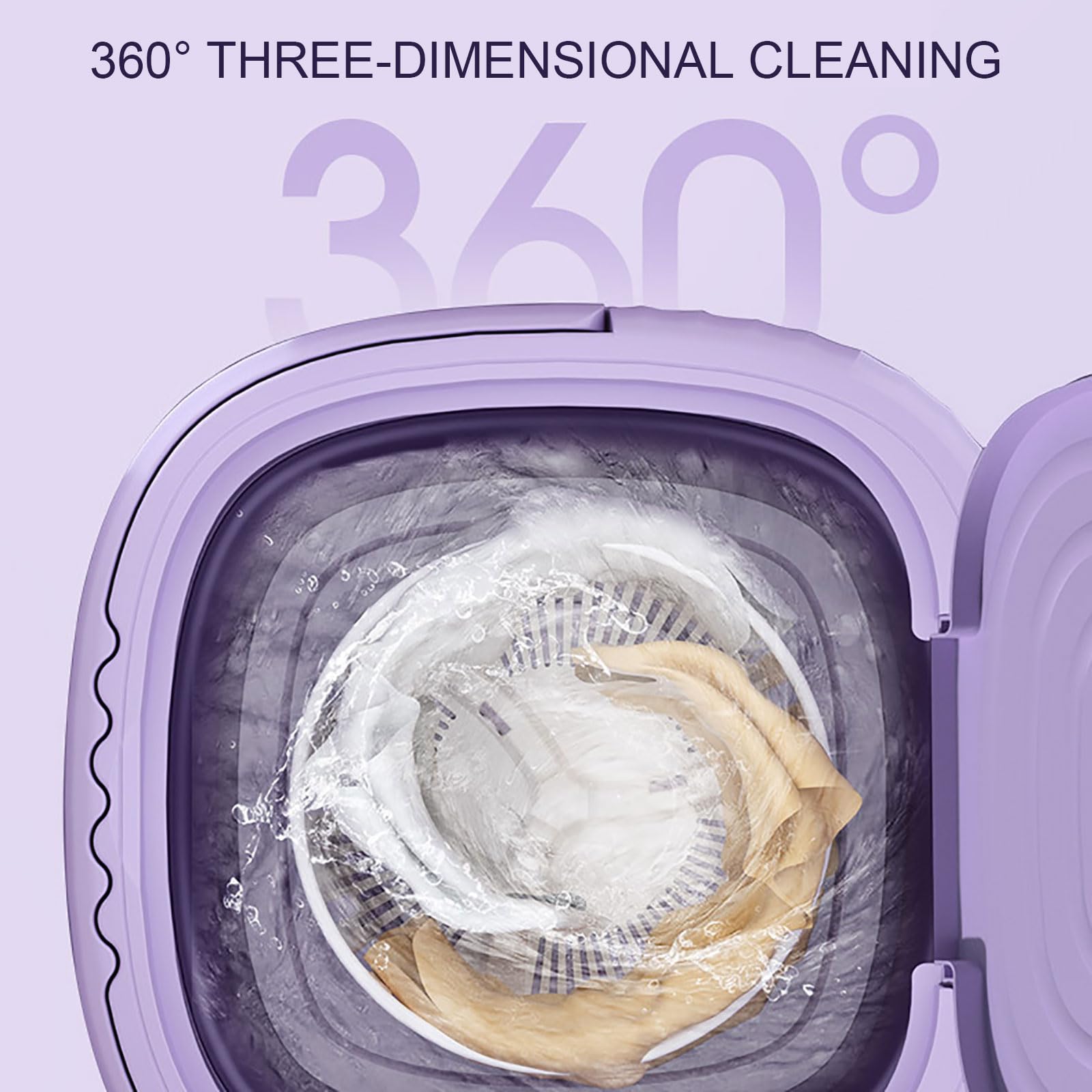 Foldable Mini Small Portable Washer Washing Machine Folding Washing Machine Bucket Washer for Clothes Laundry for Apartment Laundry Camping RV Travel Underwear Socks Clothes 9L Purple
