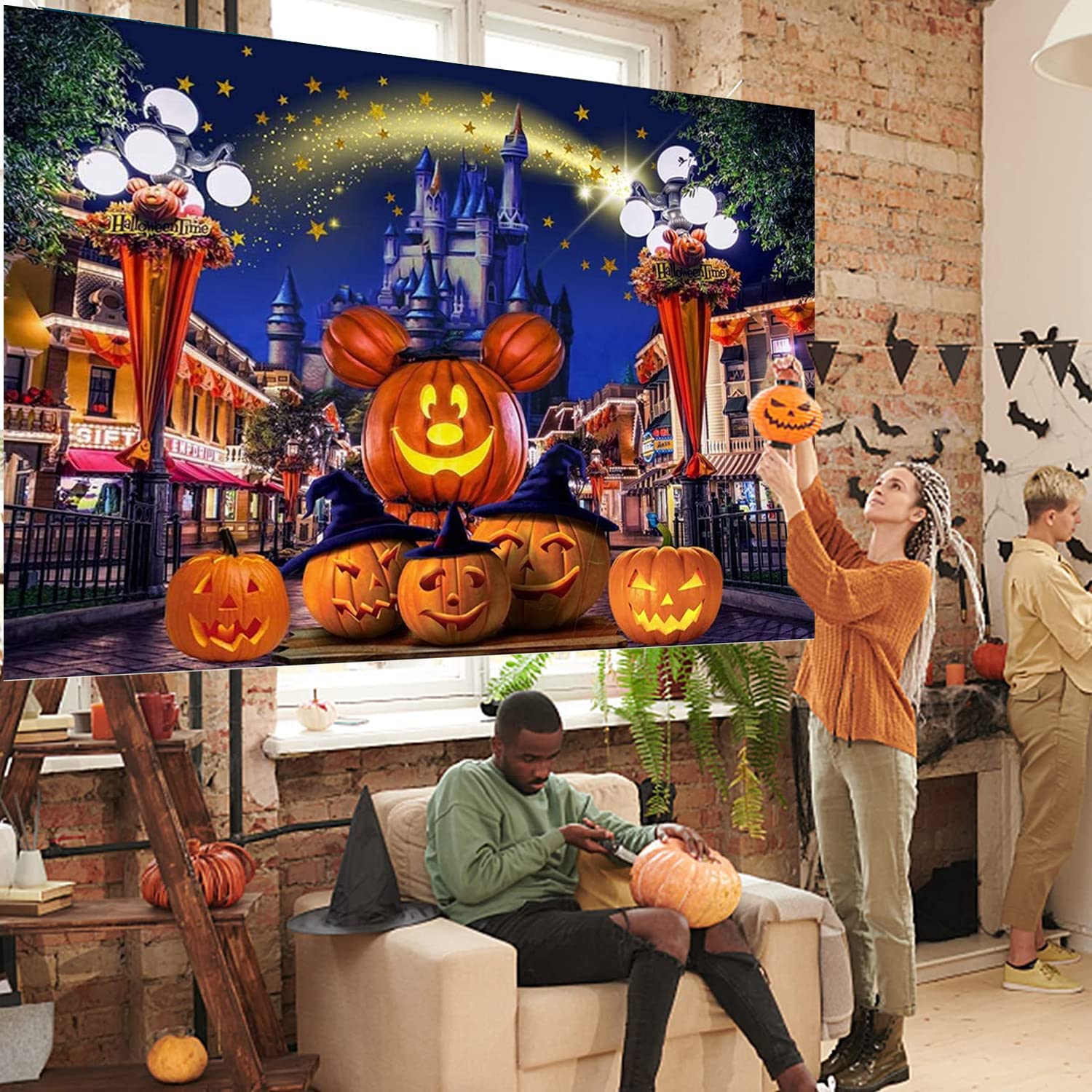 Halloween Pumpkin Head Backdrops Halloween Nightmare Party Photography Background 7x5 Halloween Birthday Backdrop Baby Shower Halloween Photo Studio Props Banner