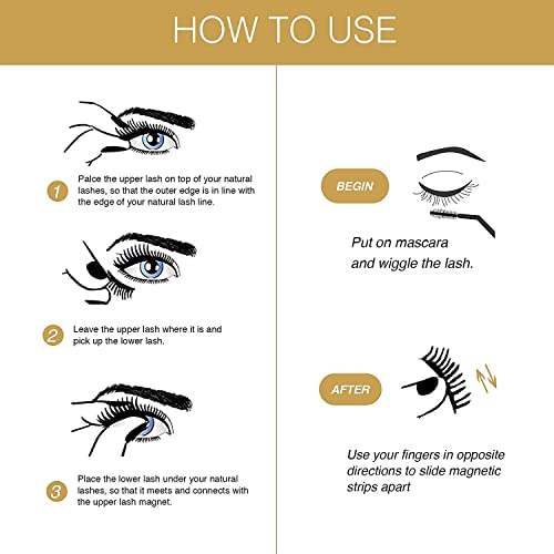 Half lashes, Magnetic Eyelashes Without Eyeliner, Perfect Reusable Eyelashes 8pcs