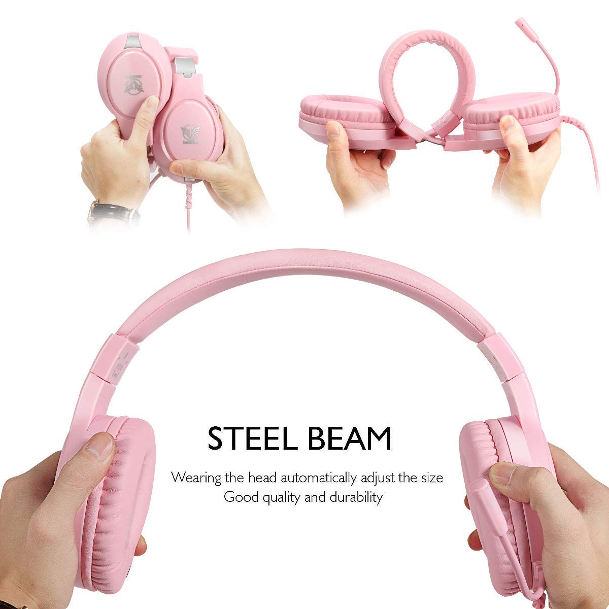Gaming Headset for PS4, PC, Xbox One Controller, Windows PC, Noise Cancelling Over Ear Headphones with Mic, Bass Surround, Soft Memory Earmuffs for Laptop Mac Nintendo Switch Games