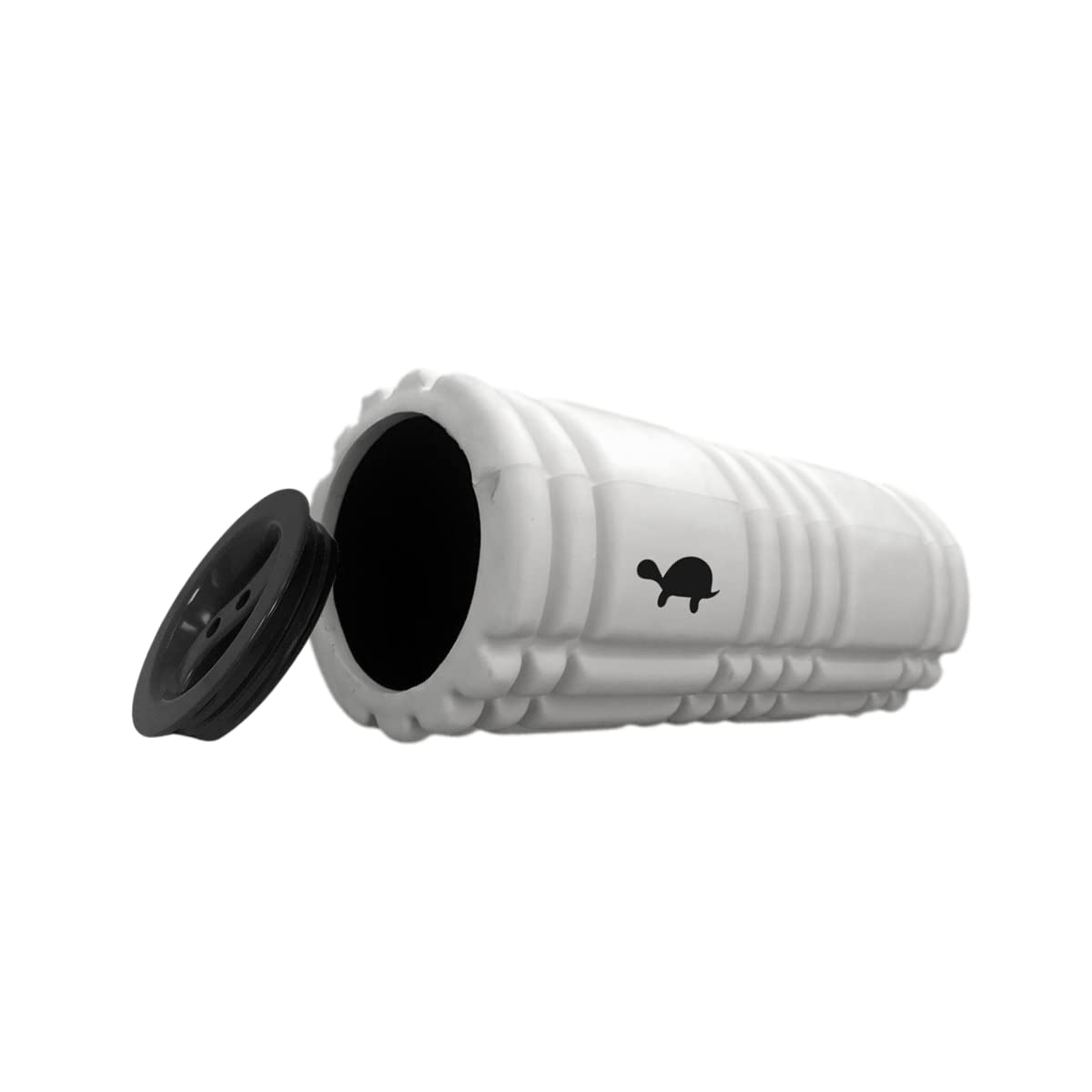 Foam Roller with End Caps | 13" Small White Hollow Lightweight Travel Portable Roller | Myofascial Trigger Point Release for Muscle Recovery Massage