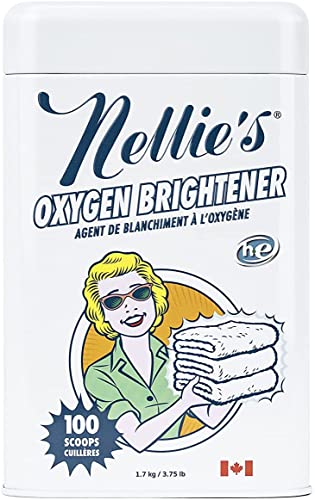 Nellie's Laundry Soda (3.3 lbs for 100 loads) and Nellie’s Oxygen Brightener - Cleaning Combo Package … (Combo Pack 100)