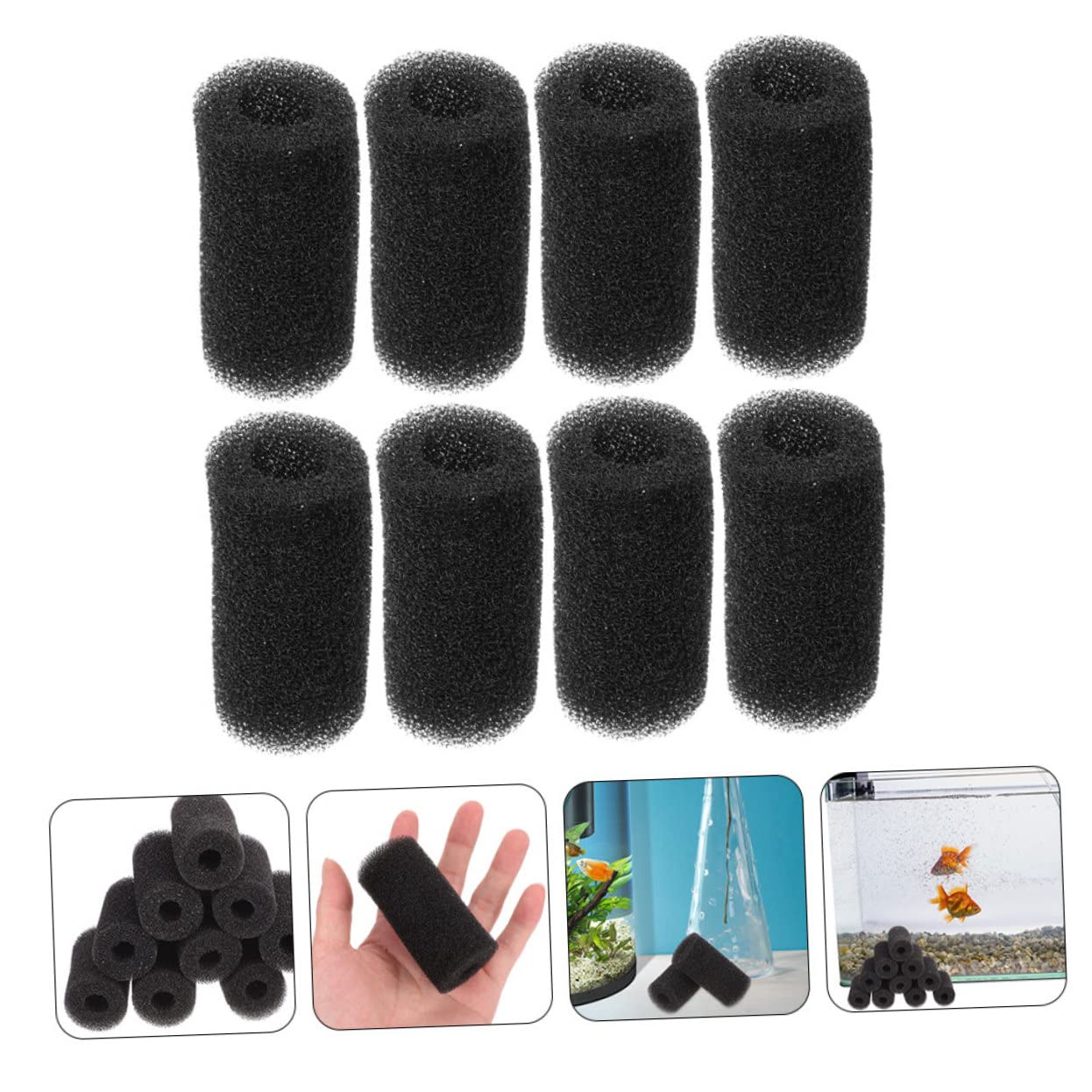 GANAZONO 40 Pcs Filter Cotton Filter Intake Strainer Fish Tank Pre- Filter Guard Pool Vacuum Hose Connector Pool Sweep Aquarium pre Filter Pool pad Water Inlet Cover Protection 304 Network