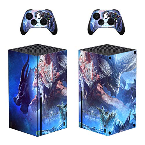 FELIPE SEIJI KUBA Protective Vinyl Skin Decal Cover for Xbox Series X Console Wrap Sticker Skins with Two Free Wireless Controller Decals Ice Born
