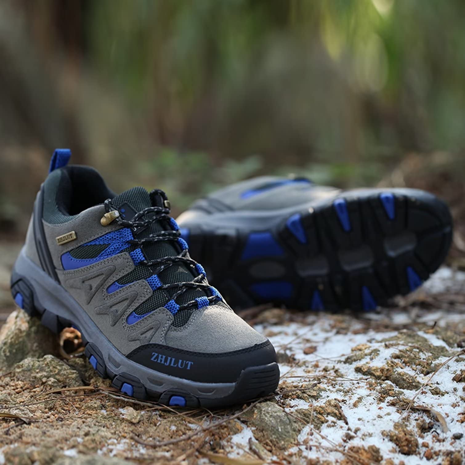 HARMOX Women's Men's Hiking Boot Slip Resistant Hiking Shoes for Men Lightweight Grey