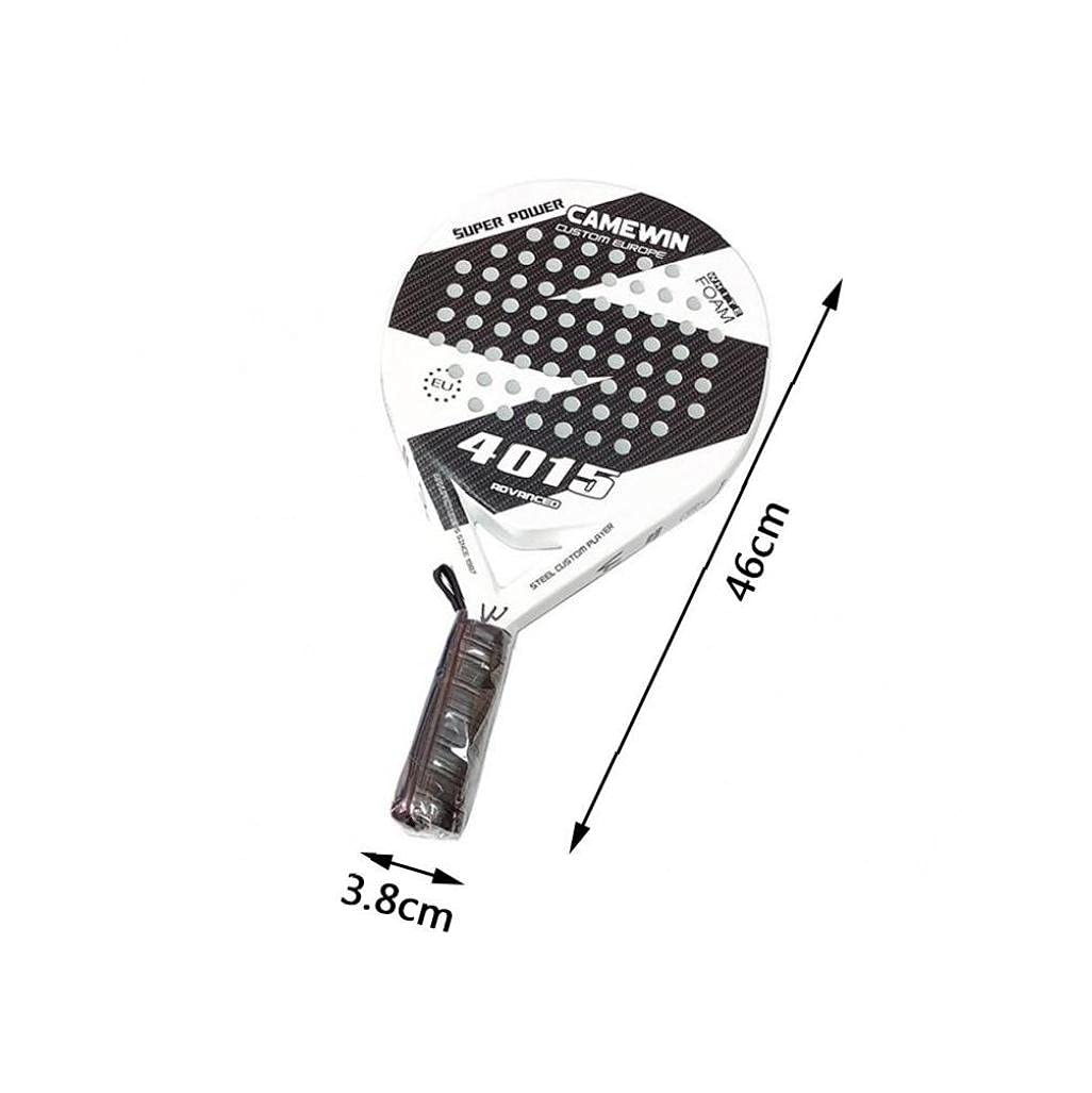 Froiny 1pc Beach Tennis Racket Carbon Fiber Grit Face Eva Memory Foam Core Beach Tennis Racket Outdoor Sport Play Game, White, One Size