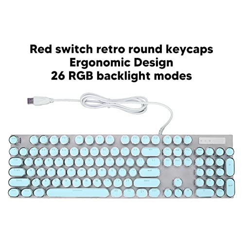 LBEC Mechanical Keyboard, Red Switch Mechanical Gaming Keyboard 104 Keys RGB Backlight for Office (Red Switch)