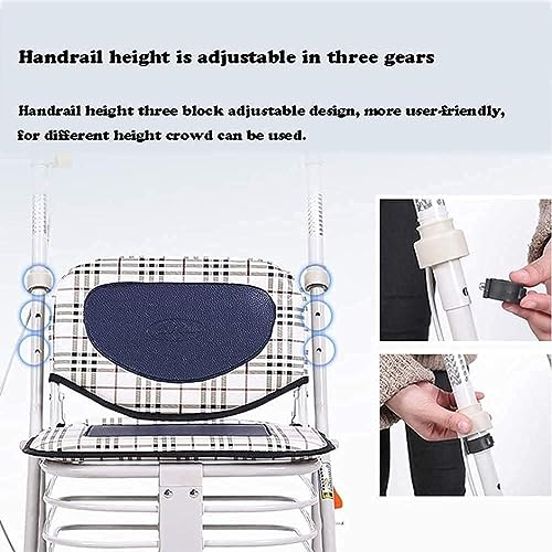 Folding Shopping Cart, Self-Propelled Elderly Shopping Trolley Olding Walker with Wheel Handrail Height Adjustable Walkers Grocery Utility Carts