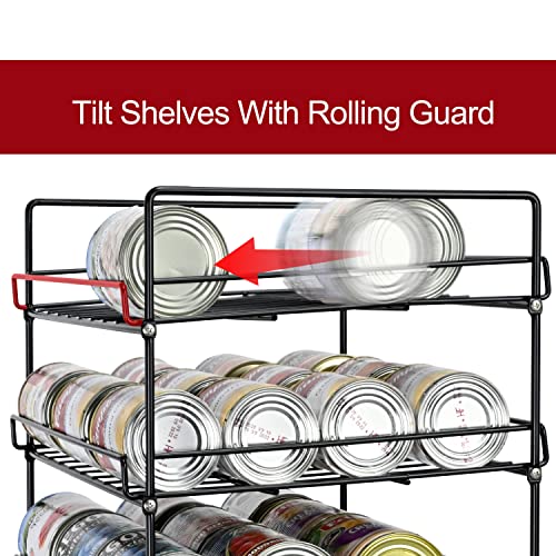 SUFAUY Can Rack Organizer, Can Storage Dispenser Holds up to 72 Cans for Kitchen Cabinet or Pantry, Black